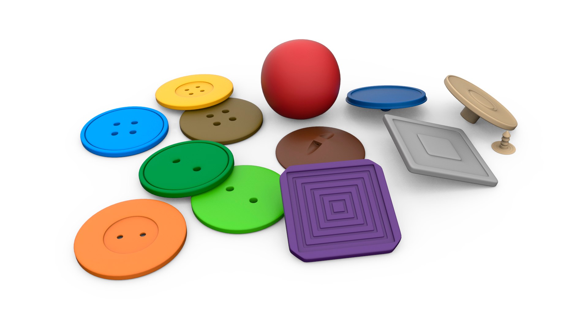 3D Model Buttons 3D Model - TurboSquid 1772881