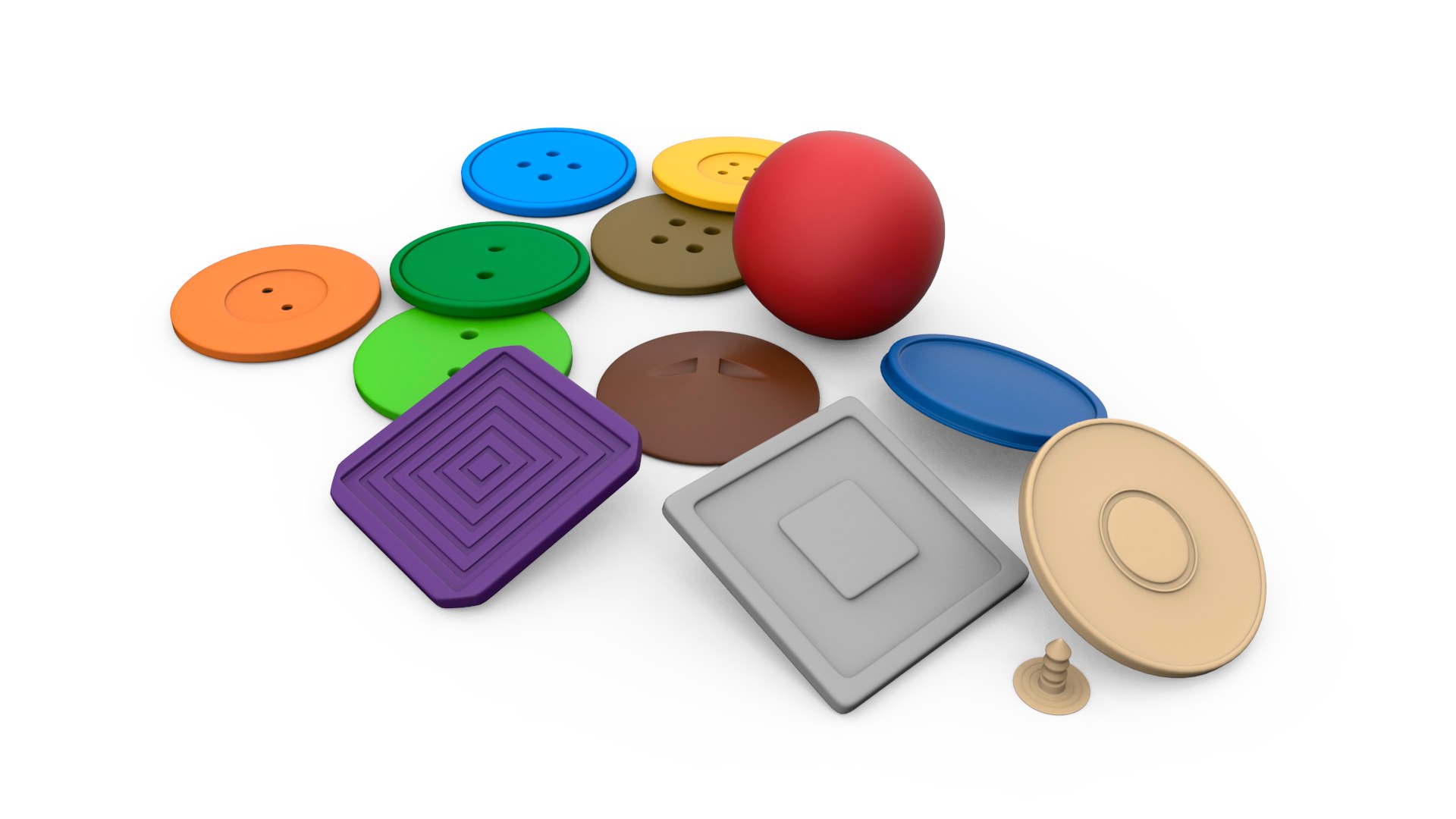 3D Model Buttons 3D Model - TurboSquid 1772881