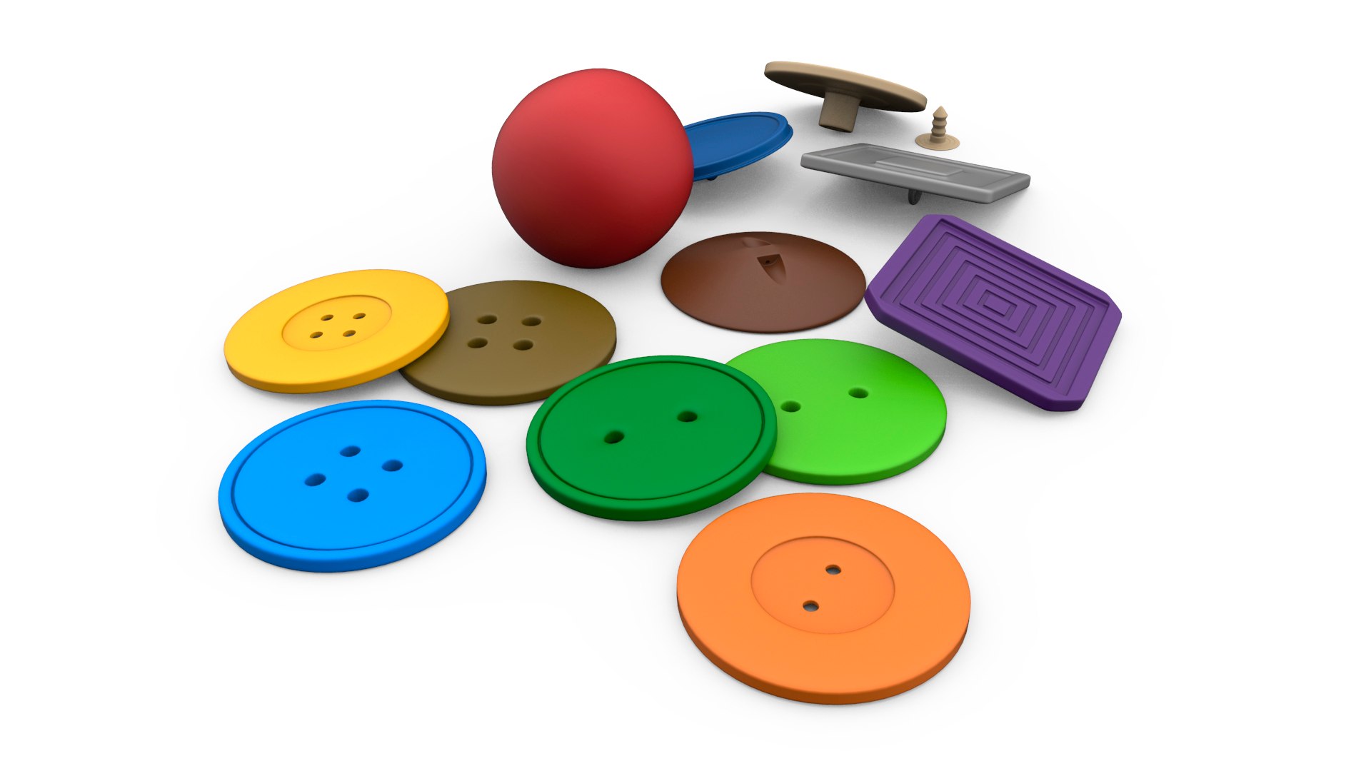 3D Model Buttons 3D Model - TurboSquid 1772881