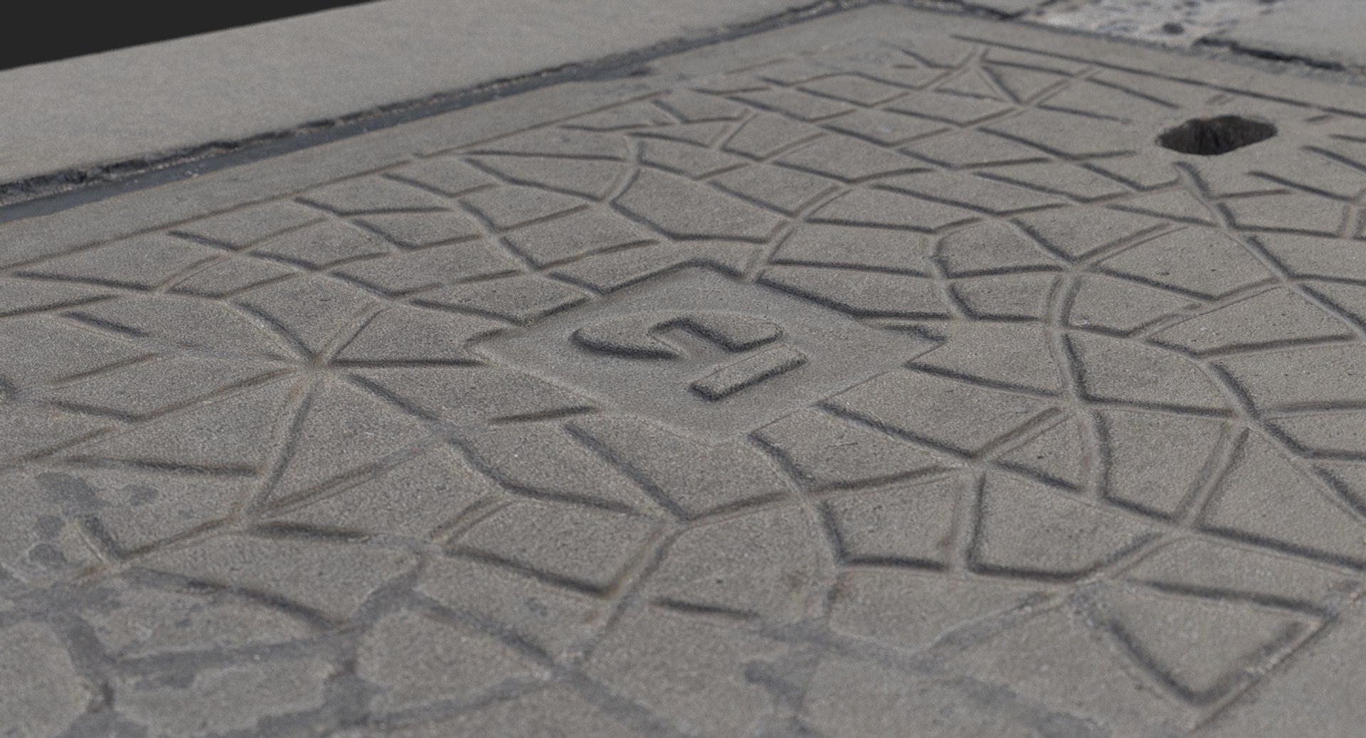 3D Concrete Utility Cover 8k - TurboSquid 1418892