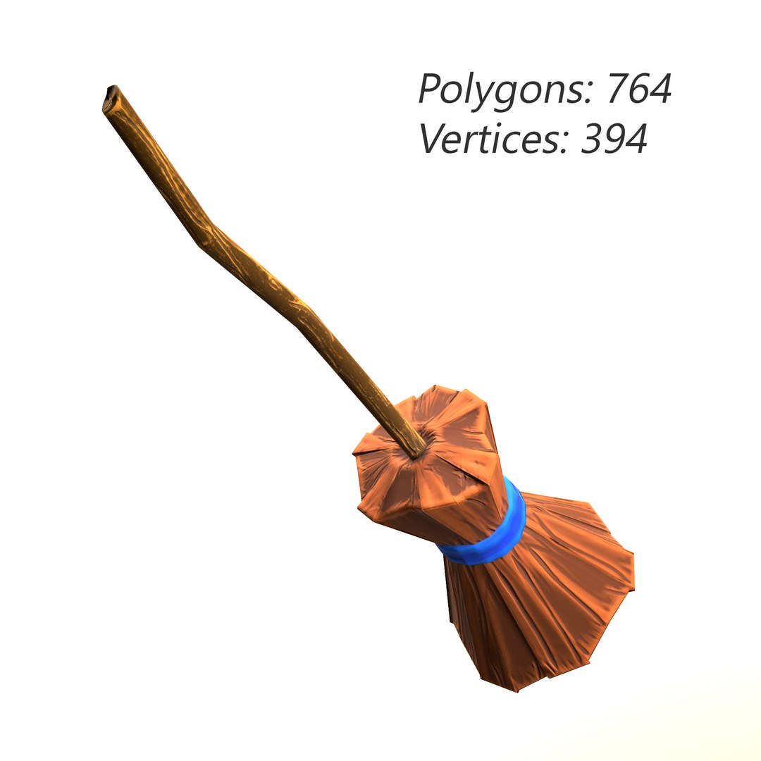 Low-poly Of Stylized WitchBroom A Low-poly 3D Collection 3D Model ...