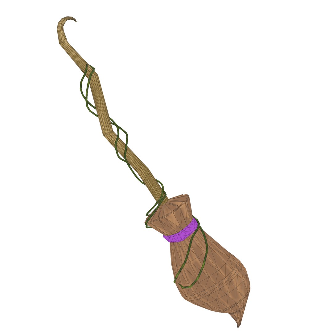 Low-poly Of Stylized WitchBroom A Low-poly 3D Collection 3D Model ...