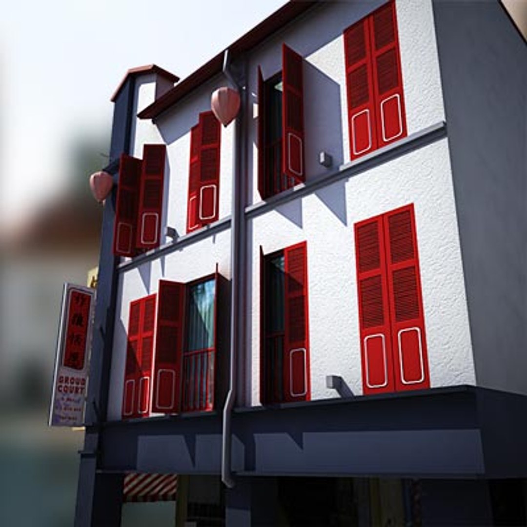 Low-poly Chinese Town House 3d Max