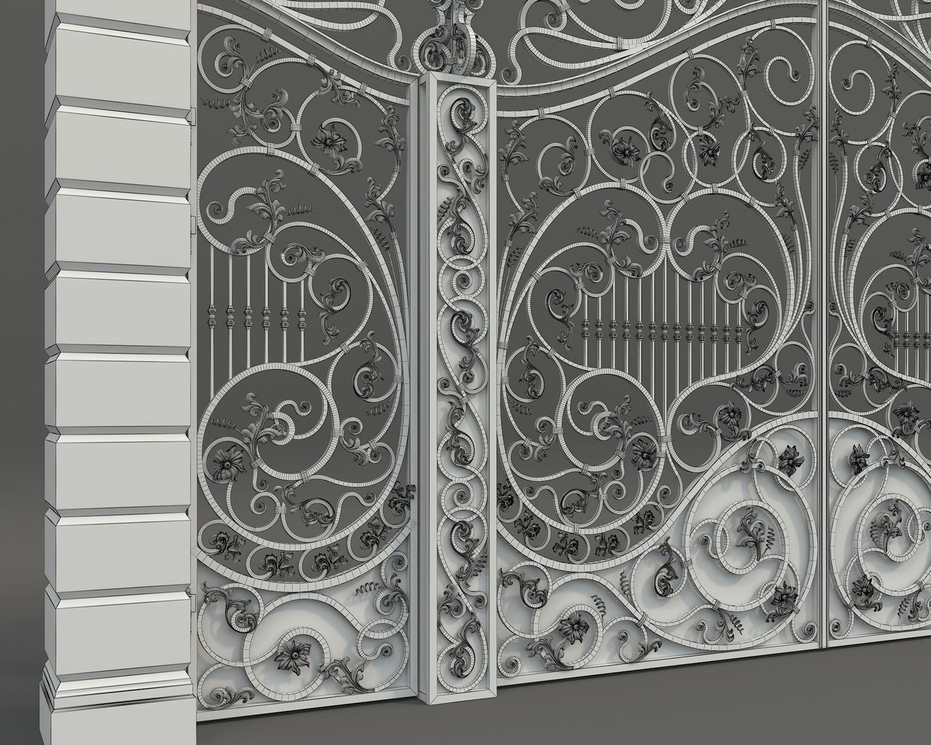 Classic European Style Mansion Gate 7 Model - TurboSquid 2277555
