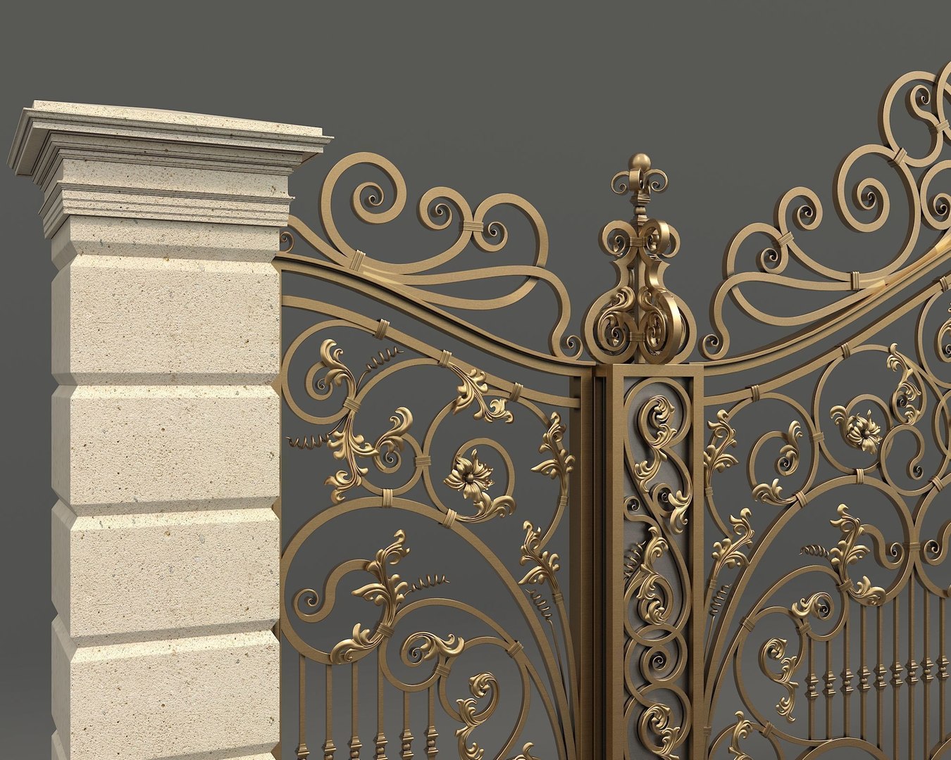 Classic European Style Mansion Gate 7 Model - TurboSquid 2277555