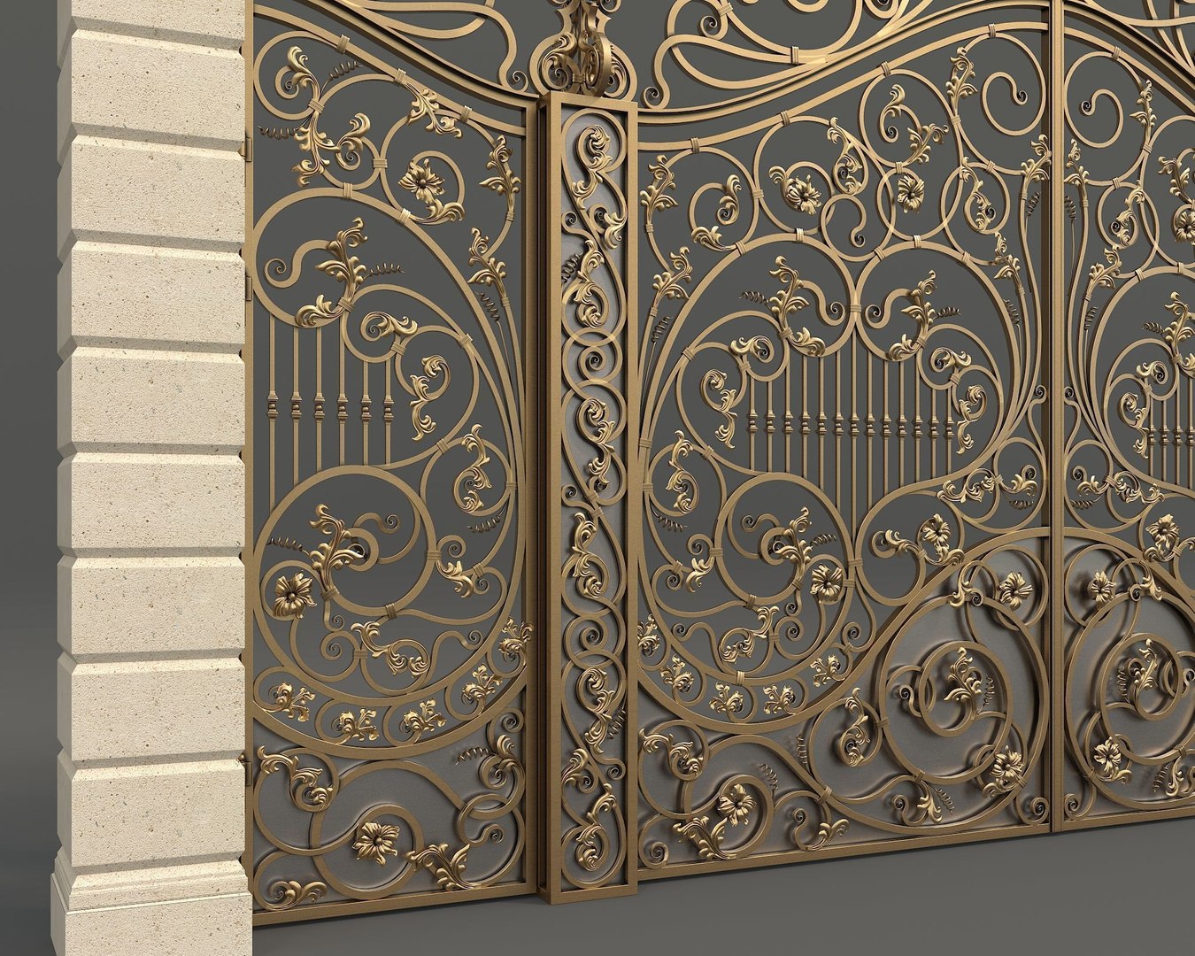 Classic European Style Mansion Gate 7 Model - TurboSquid 2277555