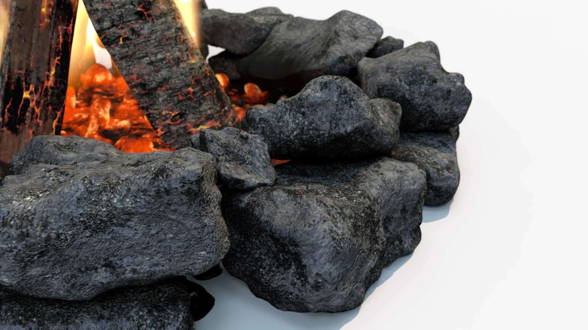 3D Campfire With Loop Fire Simulation Model - TurboSquid 1998555