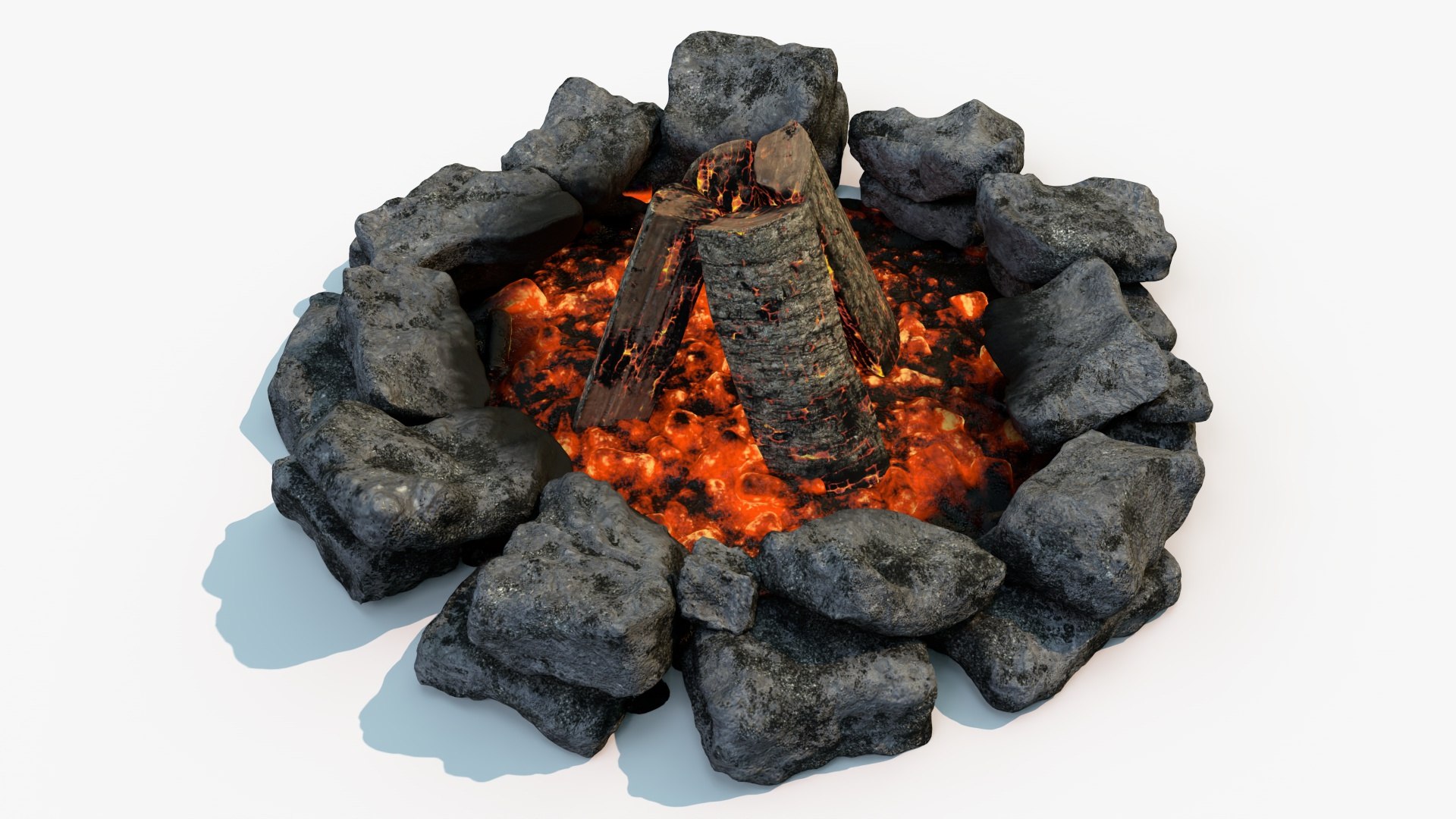 3D Campfire With Loop Fire Simulation Model - TurboSquid 1998555