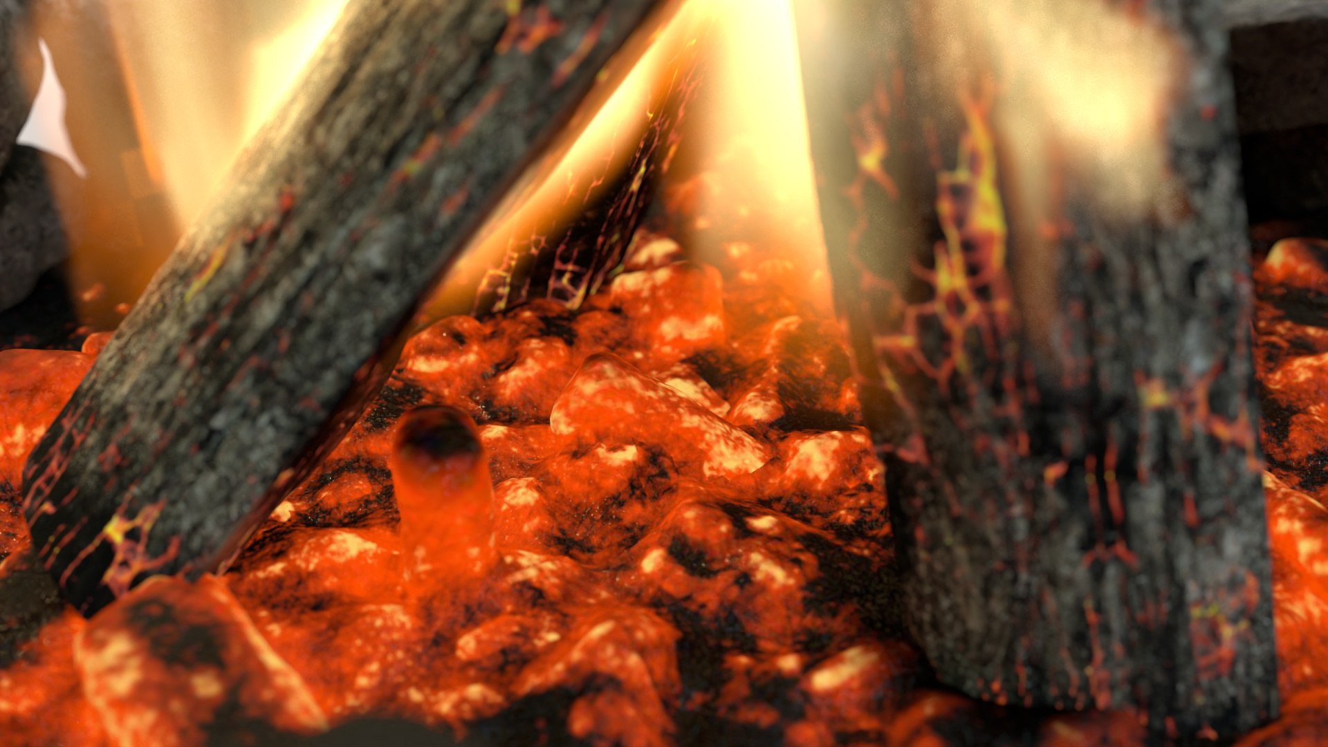 3D Campfire With Loop Fire Simulation Model - TurboSquid 1998555