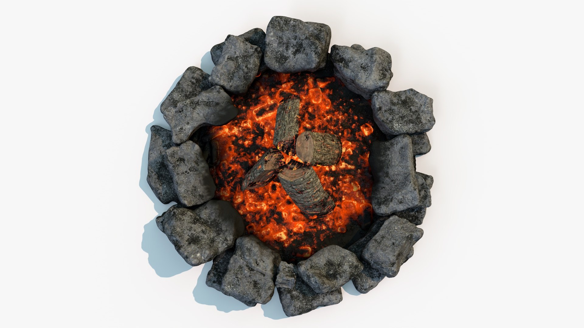 3D Campfire With Loop Fire Simulation Model - TurboSquid 1998555