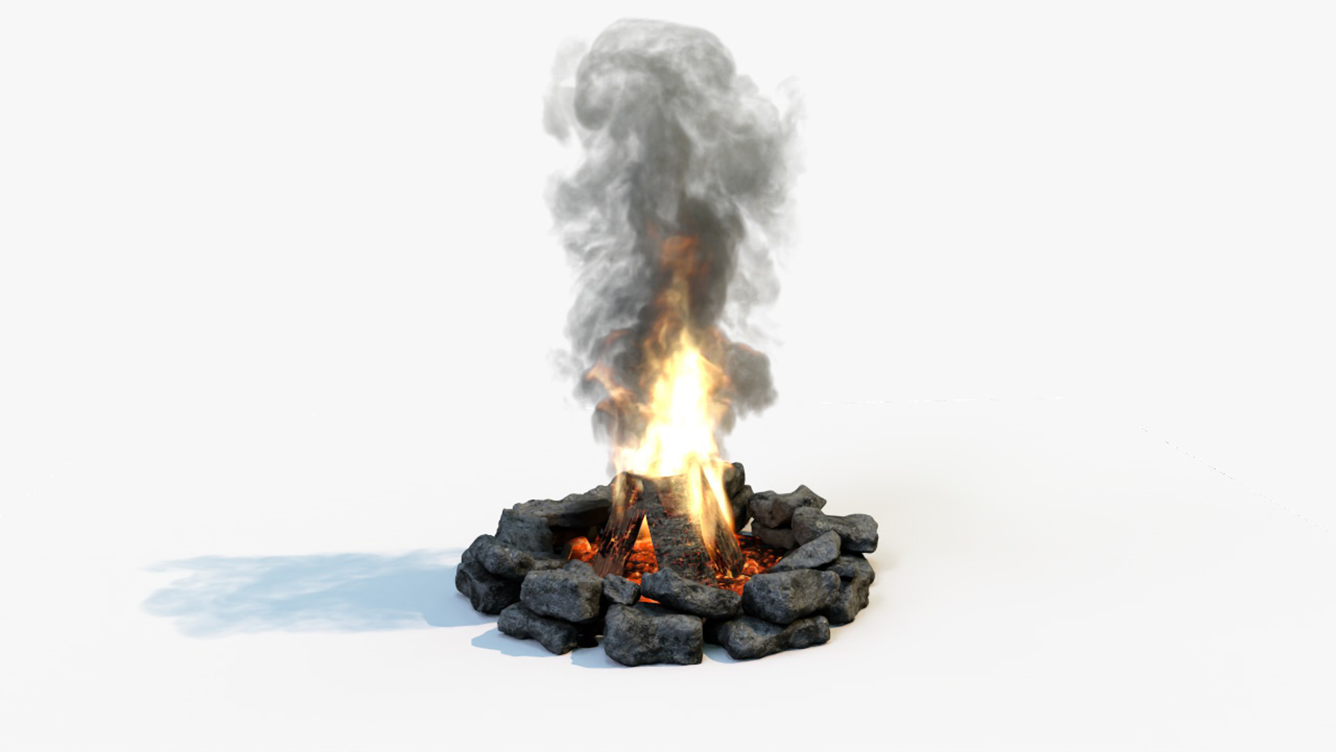 3D Campfire With Loop Fire Simulation Model - TurboSquid 1998555