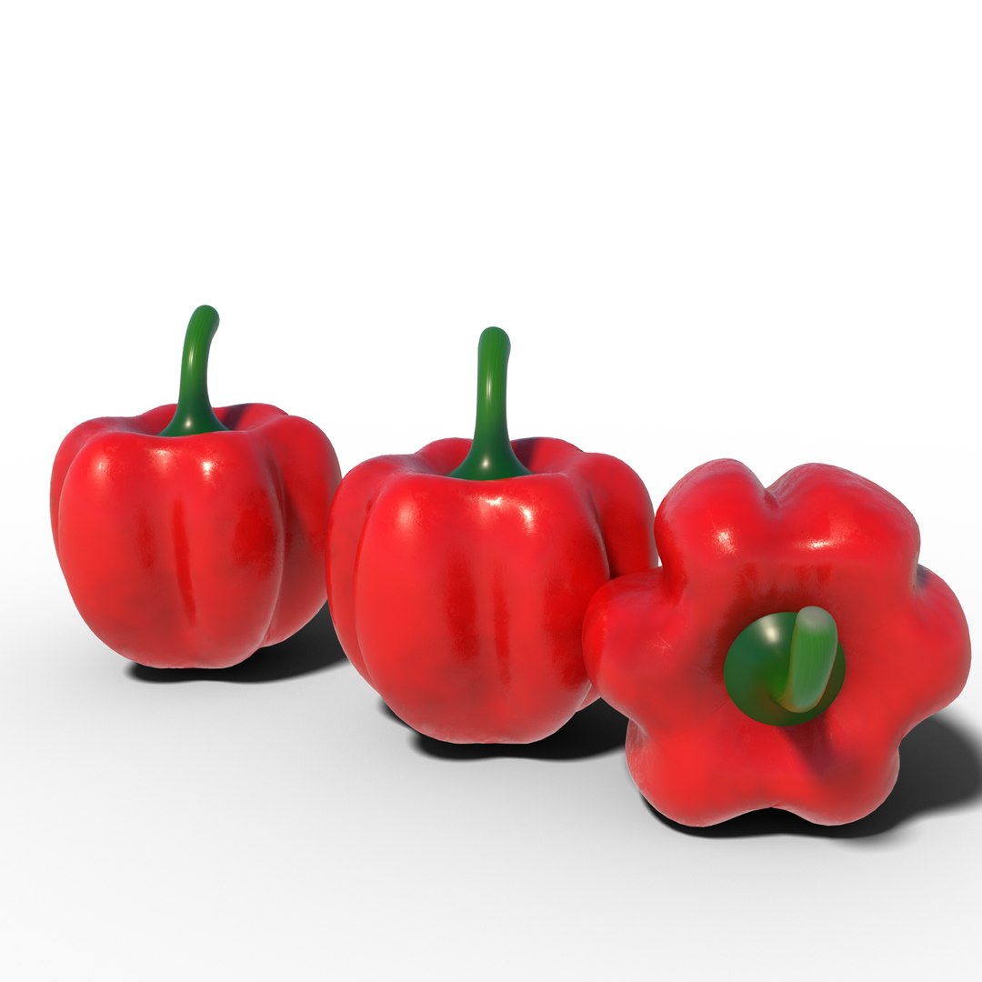 3D Red Bell Pepper - TurboSquid 2084619