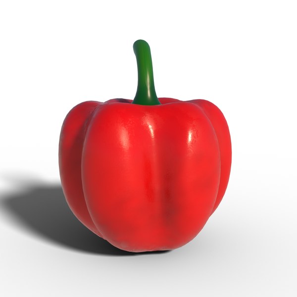 3D Red Bell Pepper - TurboSquid 2084619