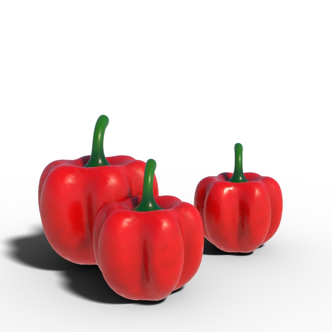 3D Red Bell Pepper - TurboSquid 2084619
