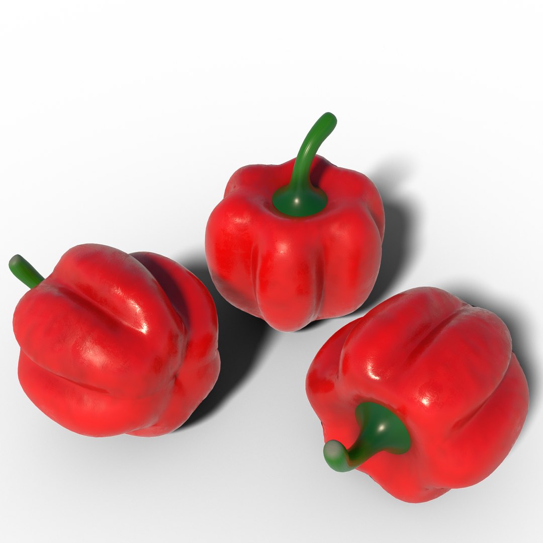 3D Red Bell Pepper - TurboSquid 2084619