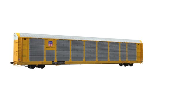 铁路上装有 Autorack 列车车厢的货运列车3D模型 - TurboSquid 2304601
