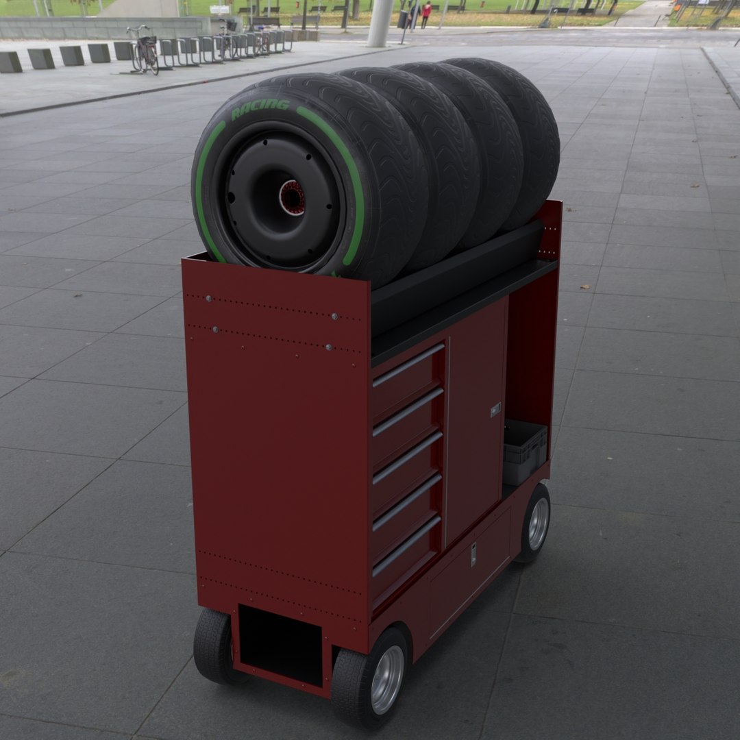 3D Tire Rack Cart 9 Model - TurboSquid 2301201