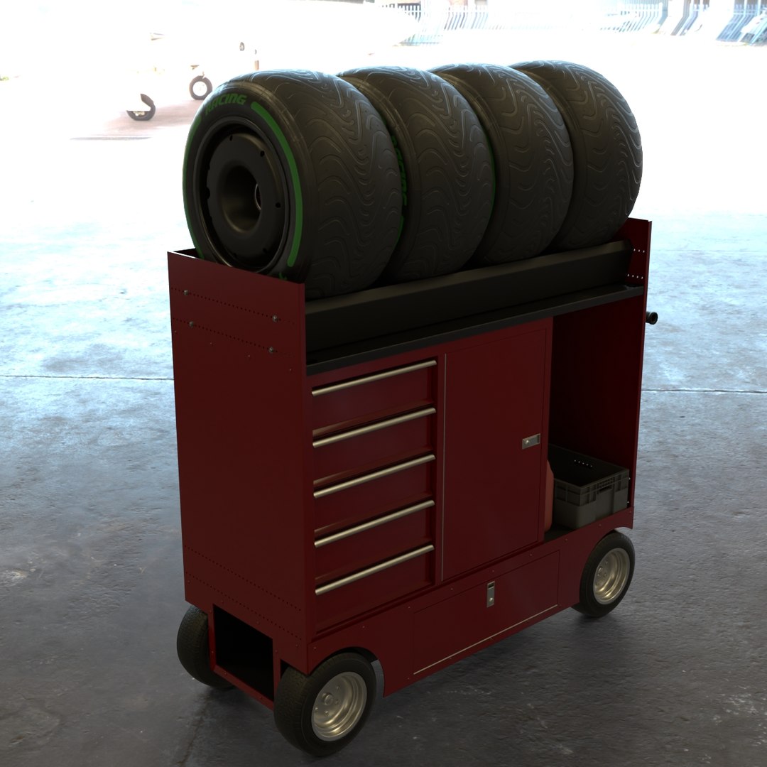 3D Tire Rack Cart 9 Model - TurboSquid 2301201