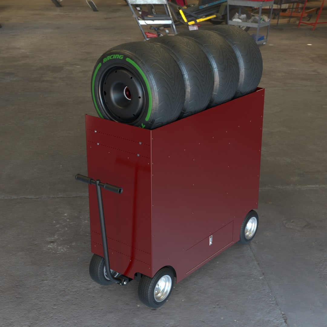 3D Tire Rack Cart 9 Model - TurboSquid 2301201