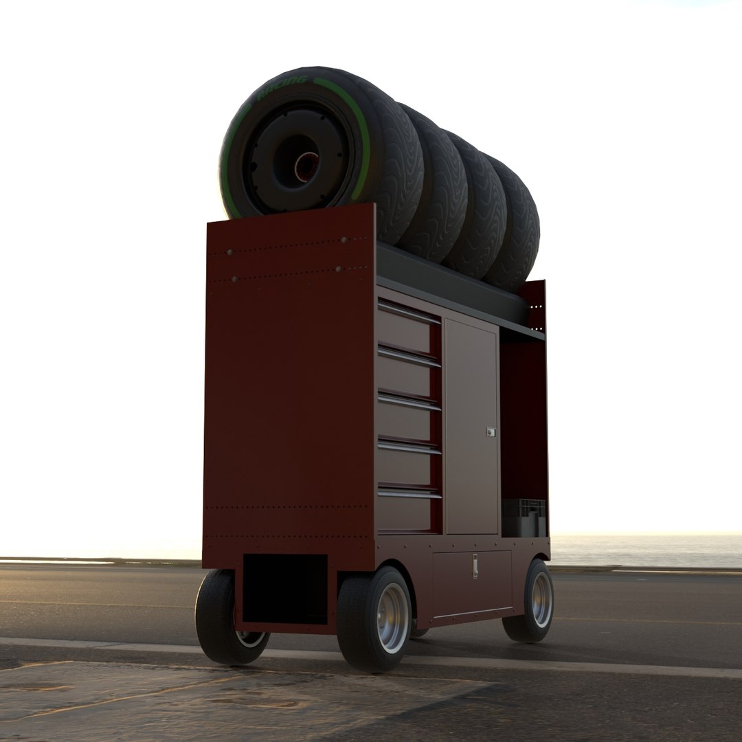 3D Tire Rack Cart 9 Model - TurboSquid 2301201