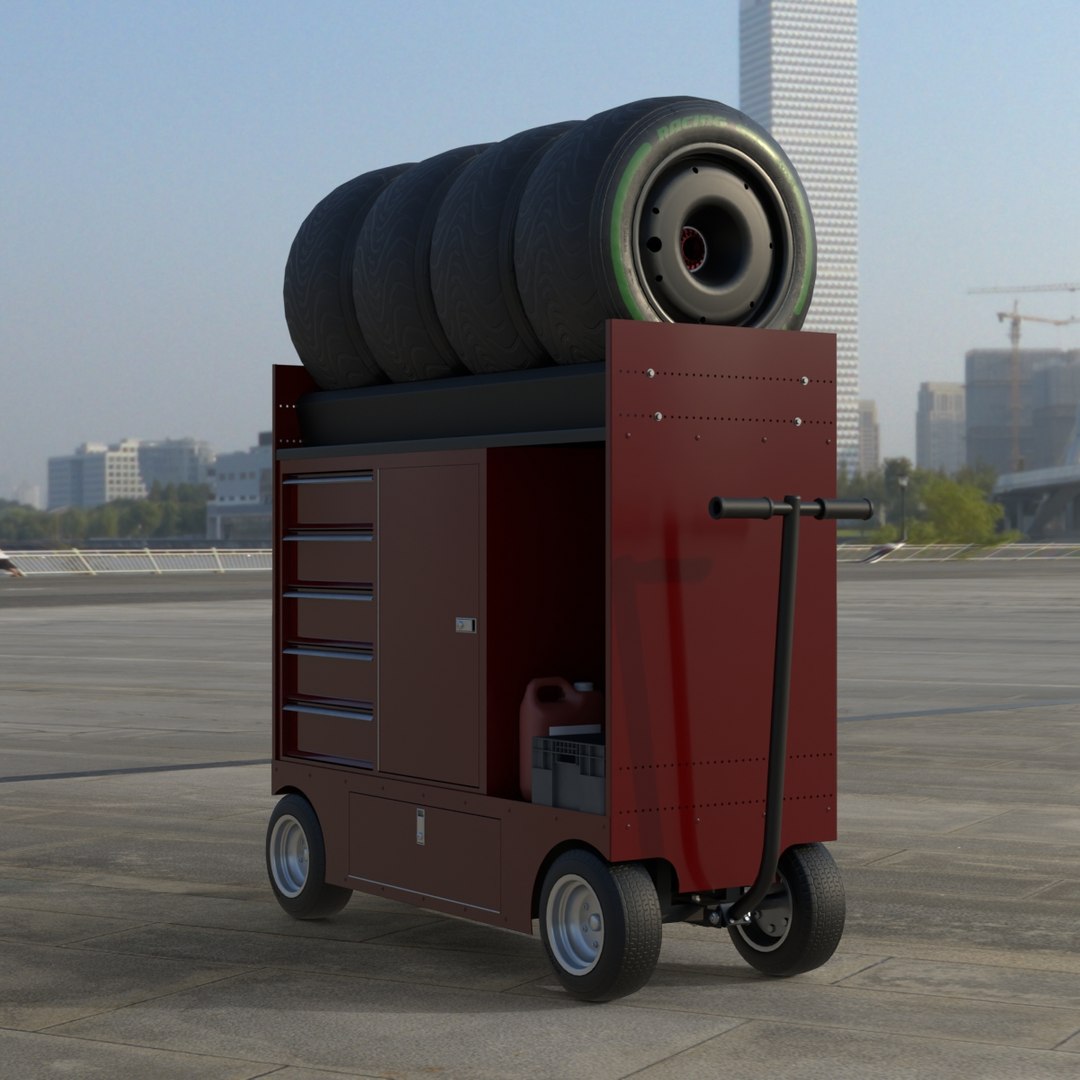 3D Tire Rack Cart 9 Model - TurboSquid 2301201