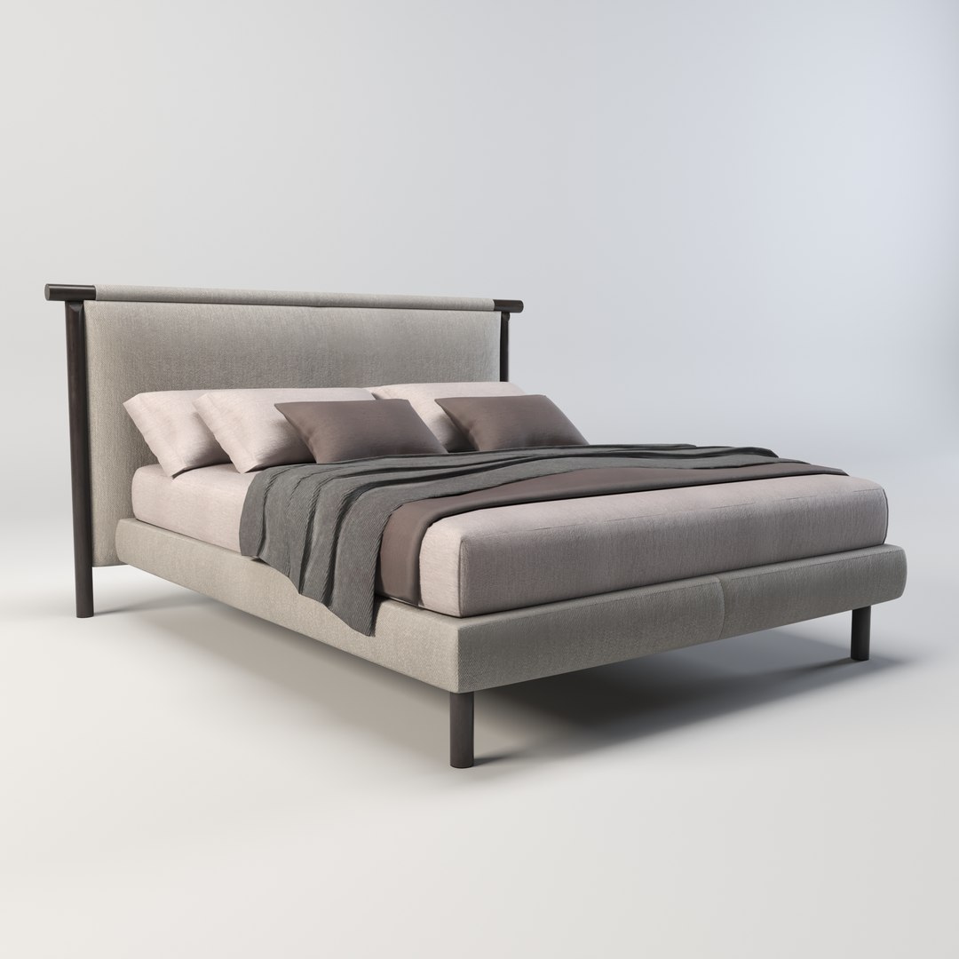 3D Model Modern King And Queen Size Double Bed - TurboSquid 2238228
