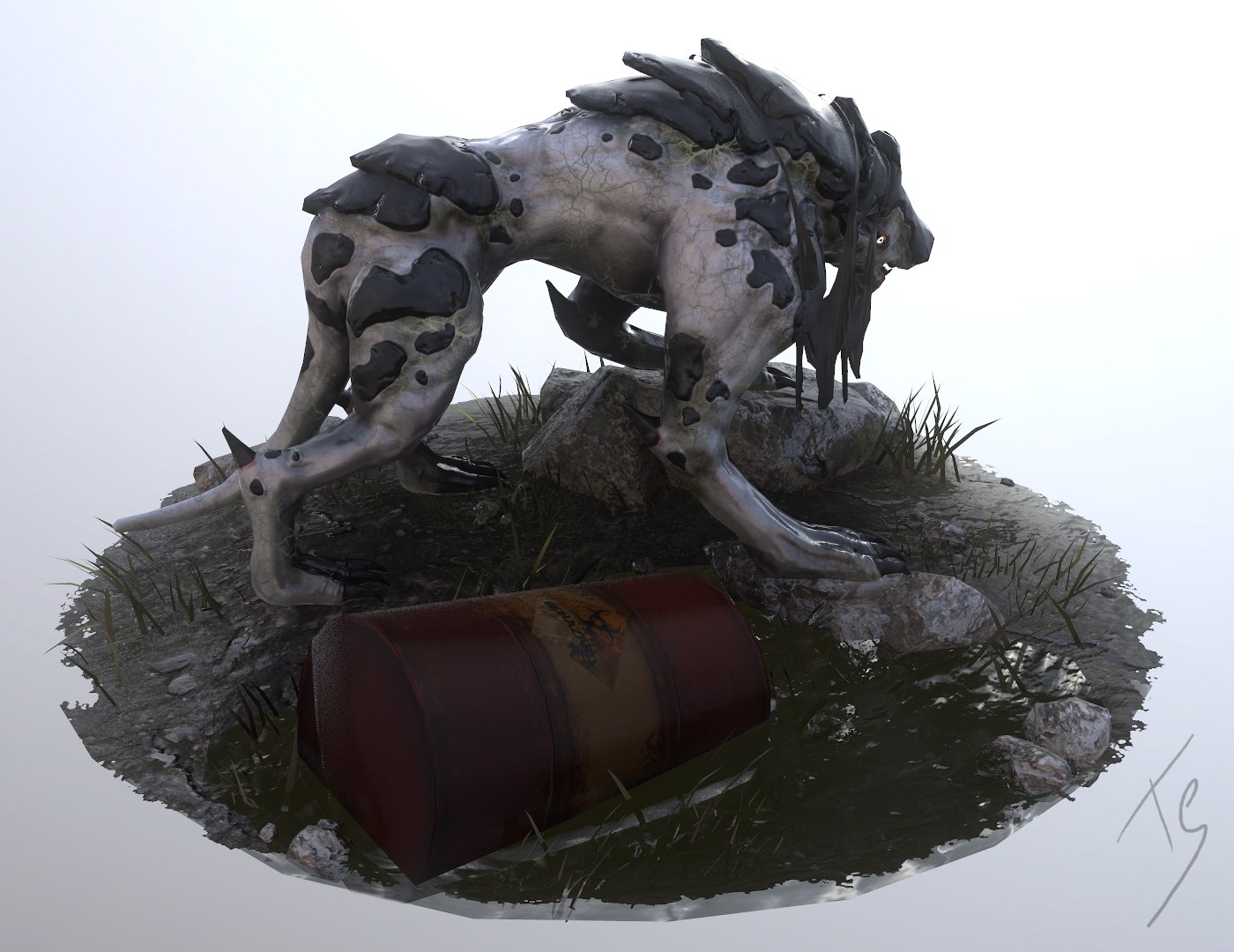 3d Model Of Mutated Monster Dog Animation