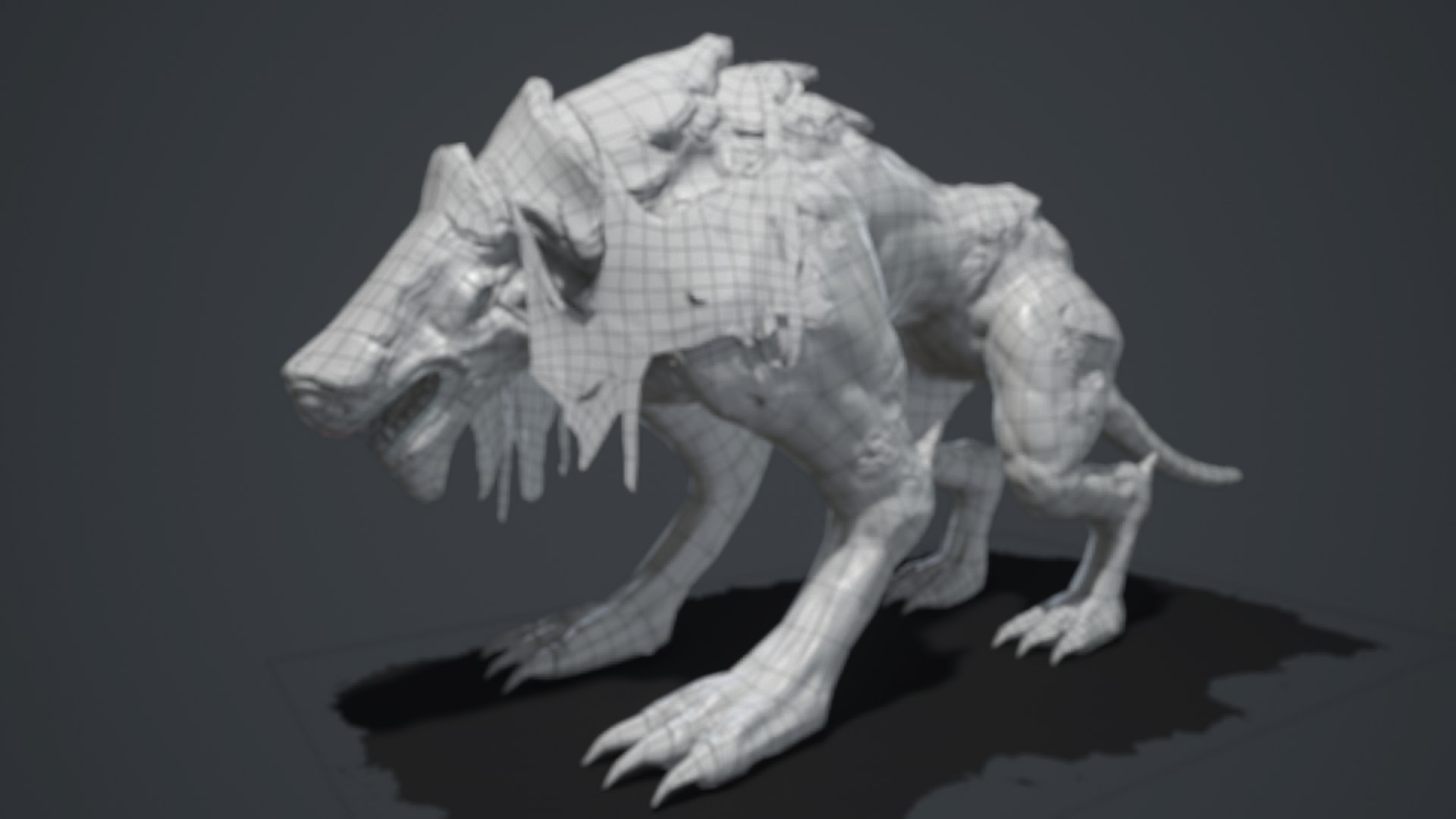 3d Model Of Mutated Monster Dog Animation