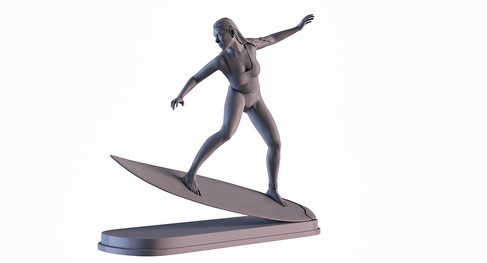 3D Woman Surf - TurboSquid 1791551