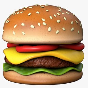 Download Free & Premium Cartoon Burger 3D Models | TurboSquid