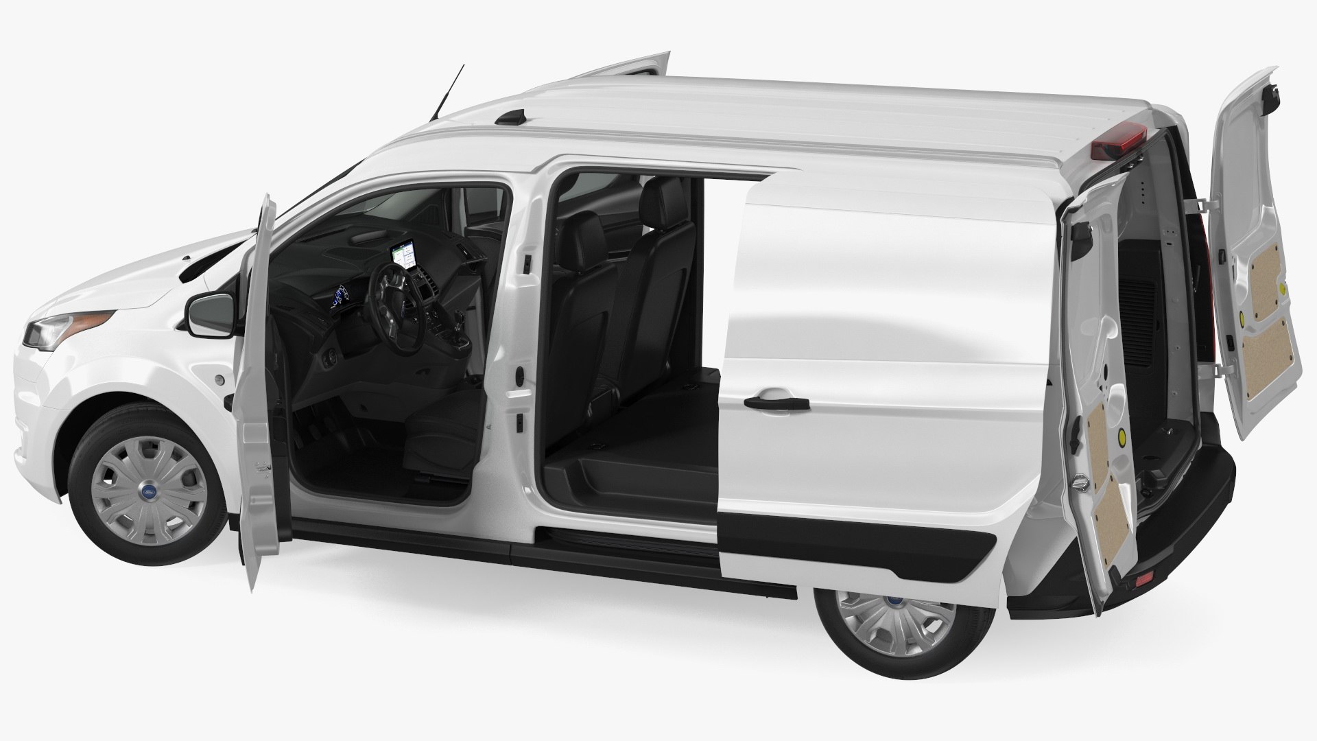 3D Ford Transit Connect Barn Doors White Rigged - TurboSquid 1828900