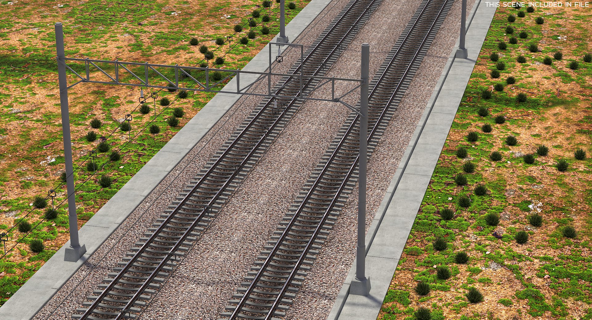 Electrical Line Track Railway JR Section 3D - TurboSquid 2197148