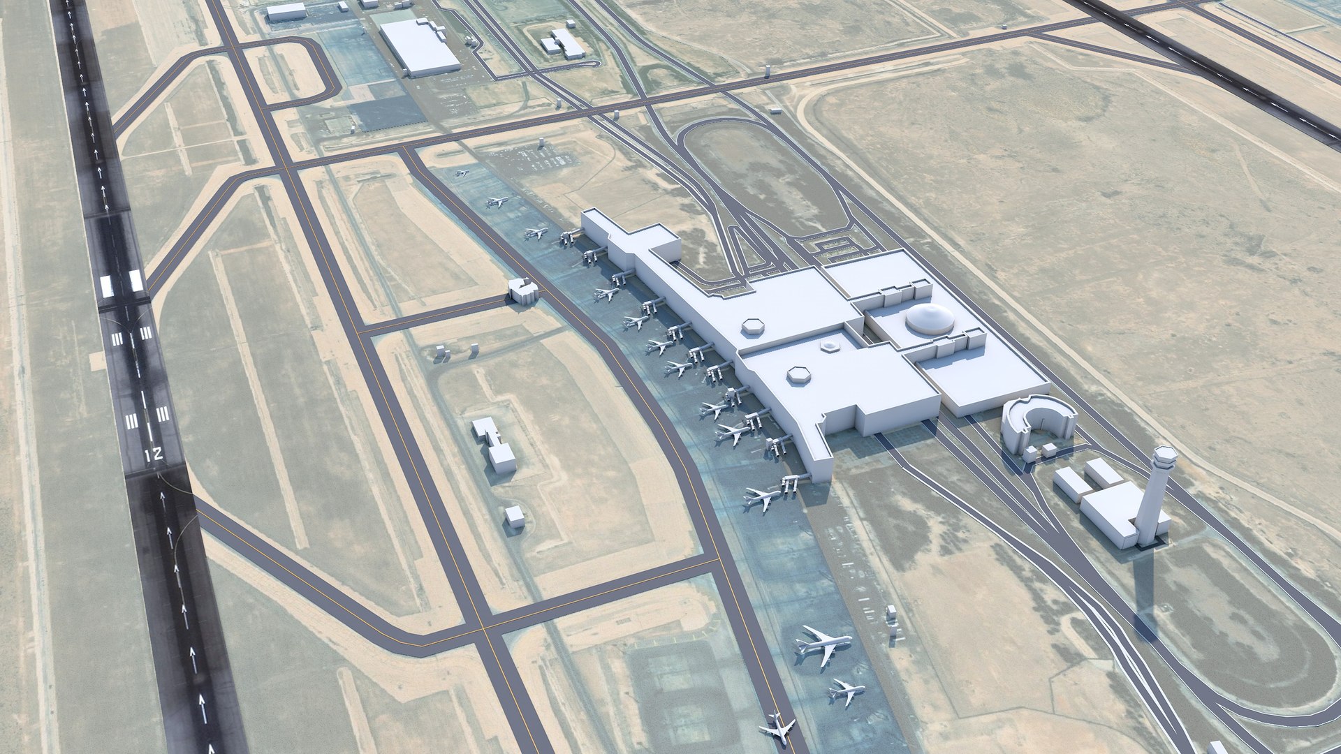 3D Dammam King Fahd Airport Model - TurboSquid 2051784