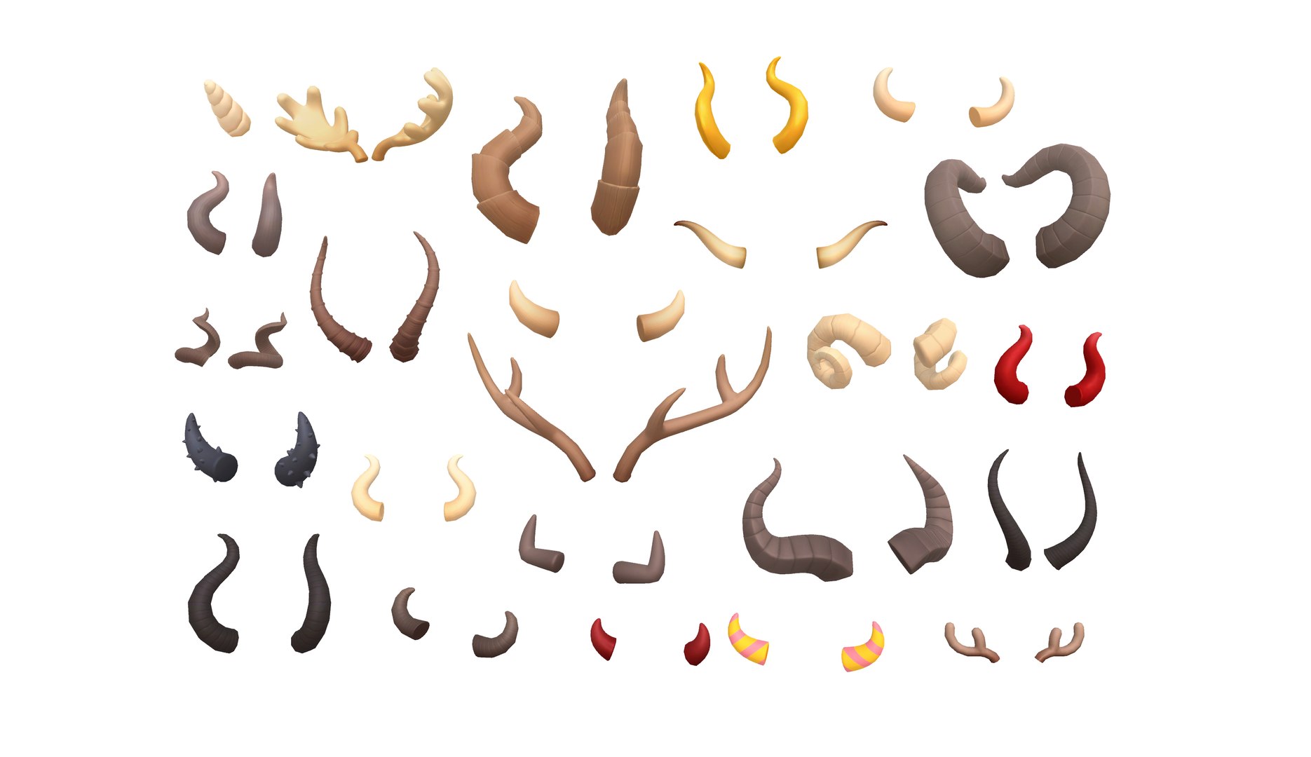 3D Lowpoly Horn Pack - TurboSquid 1777812