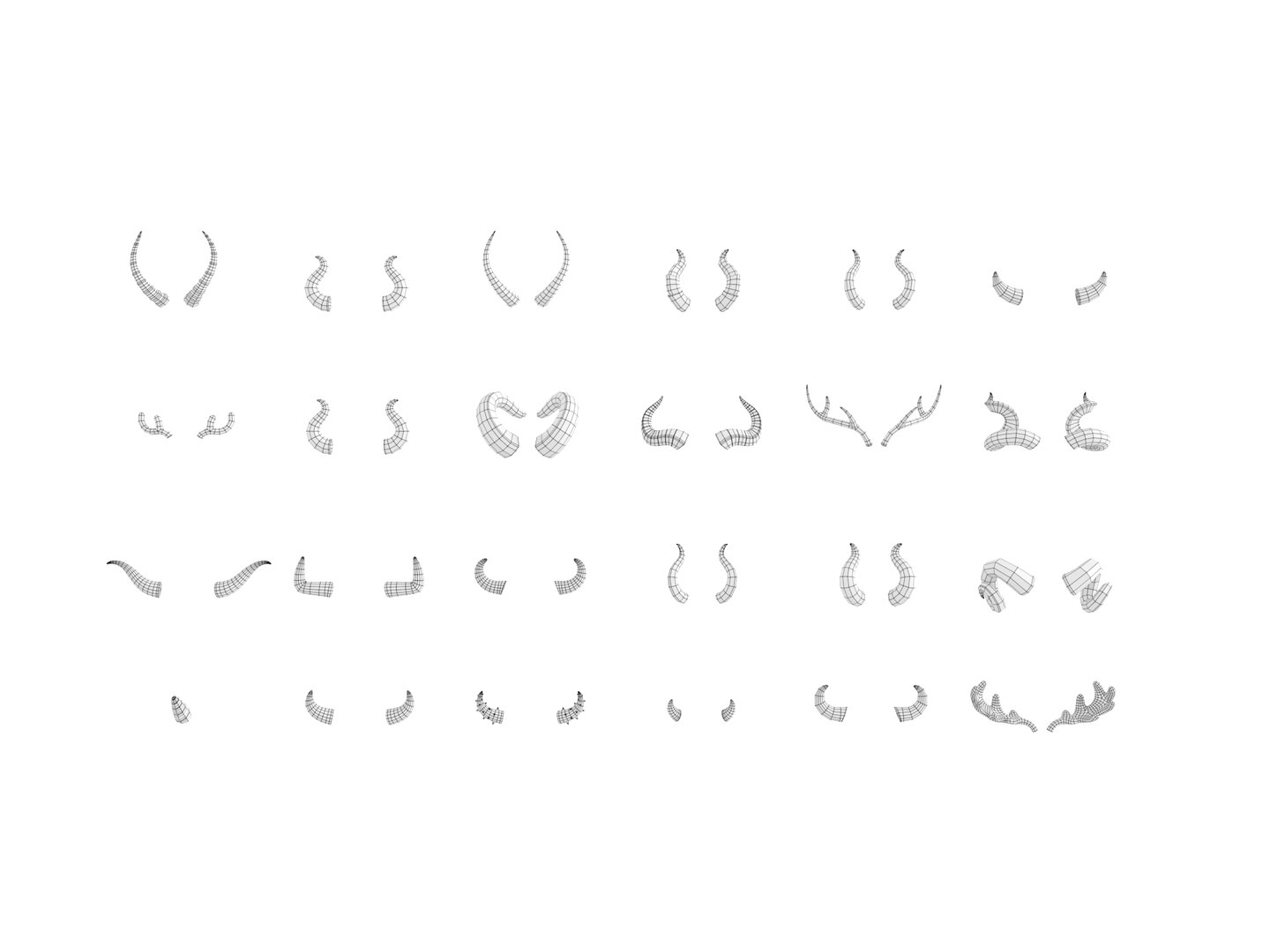 3D Lowpoly Horn Pack - TurboSquid 1777812