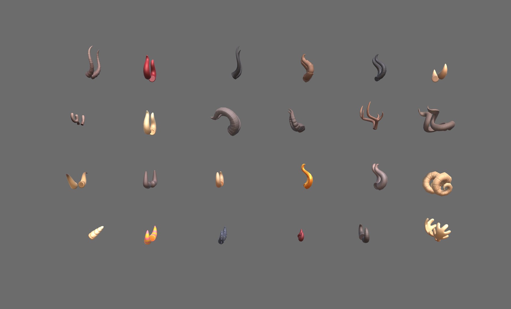 3D Lowpoly Horn Pack - TurboSquid 1777812