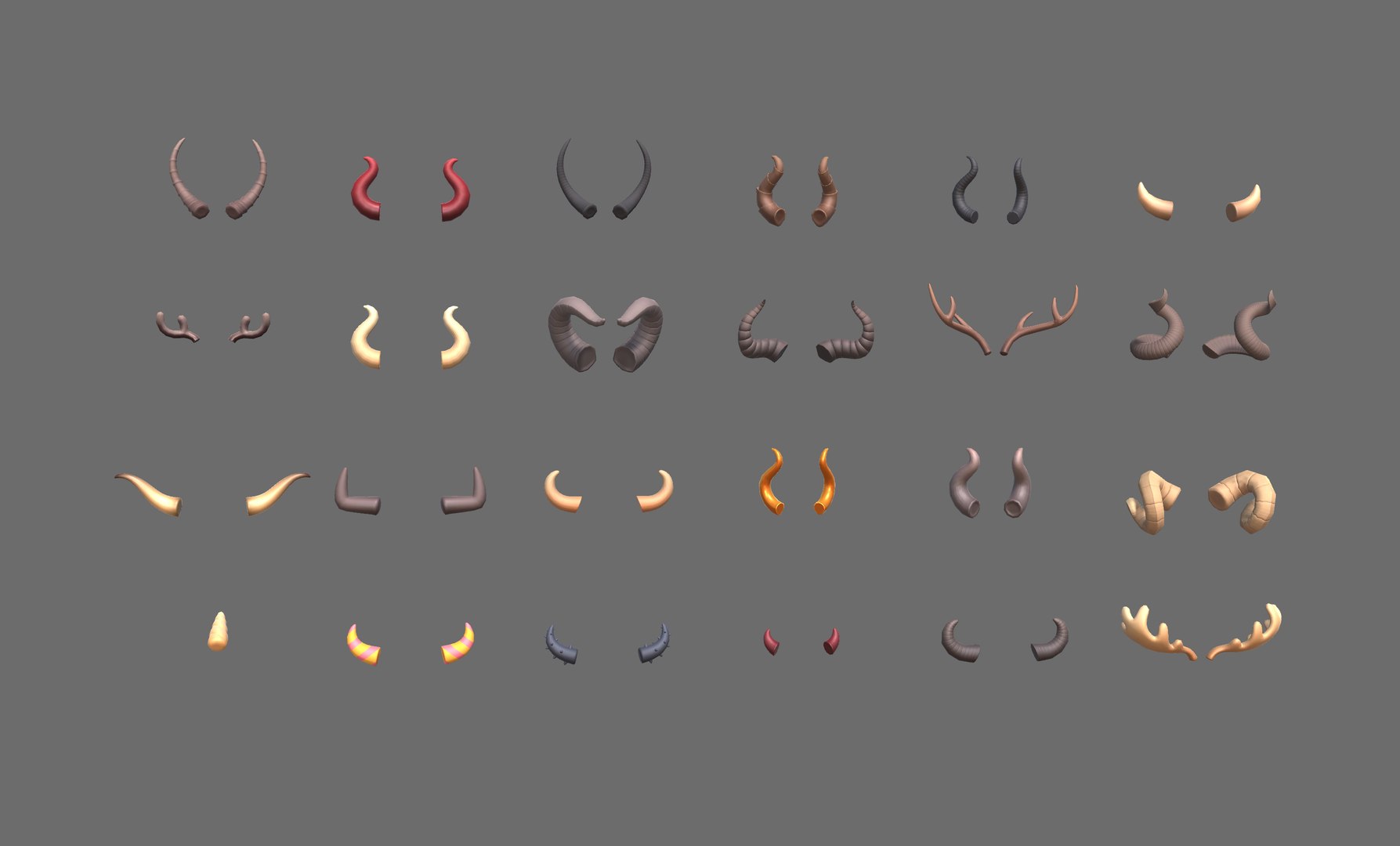 3D Lowpoly Horn Pack - TurboSquid 1777812