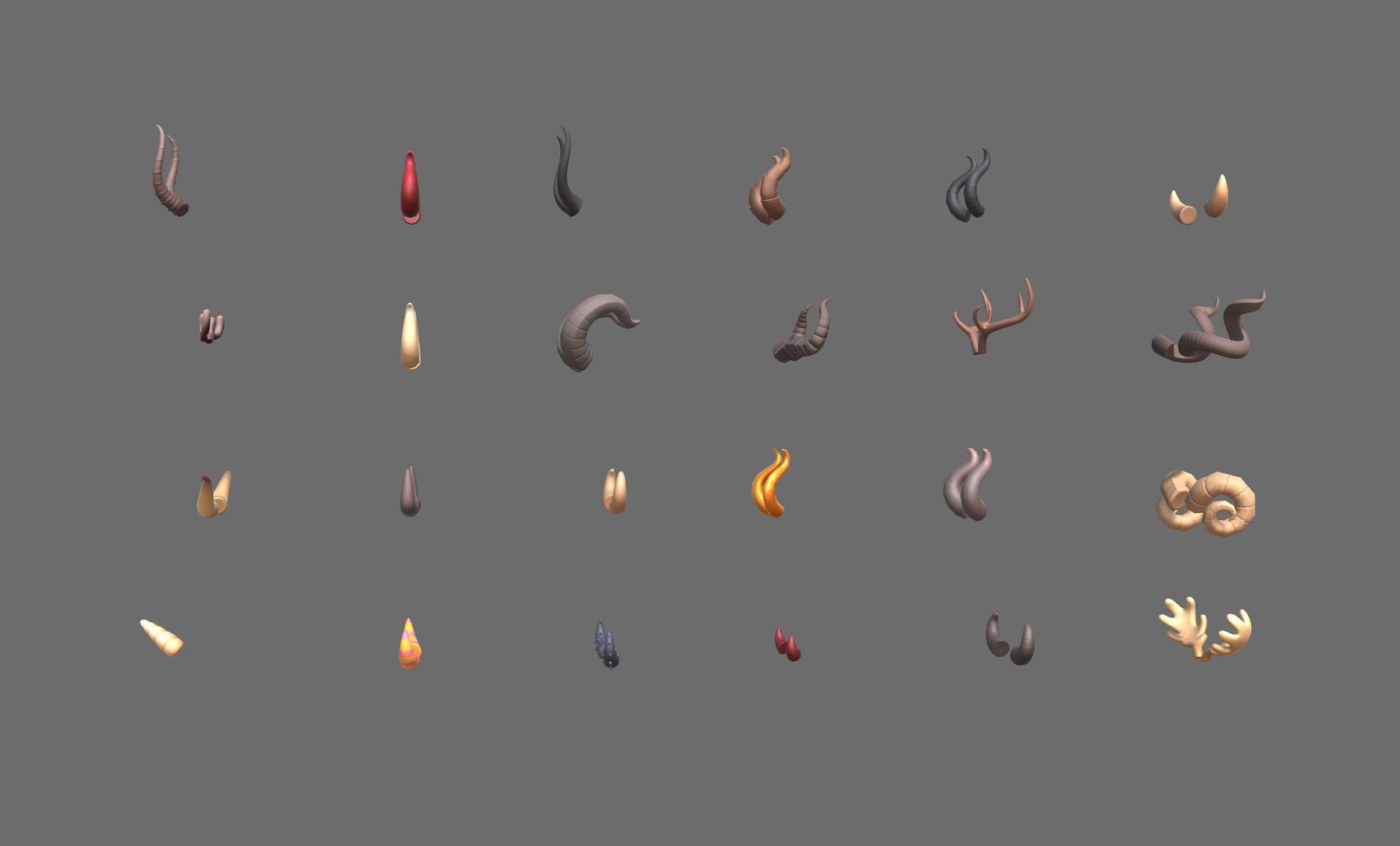 3D Lowpoly Horn Pack - TurboSquid 1777812