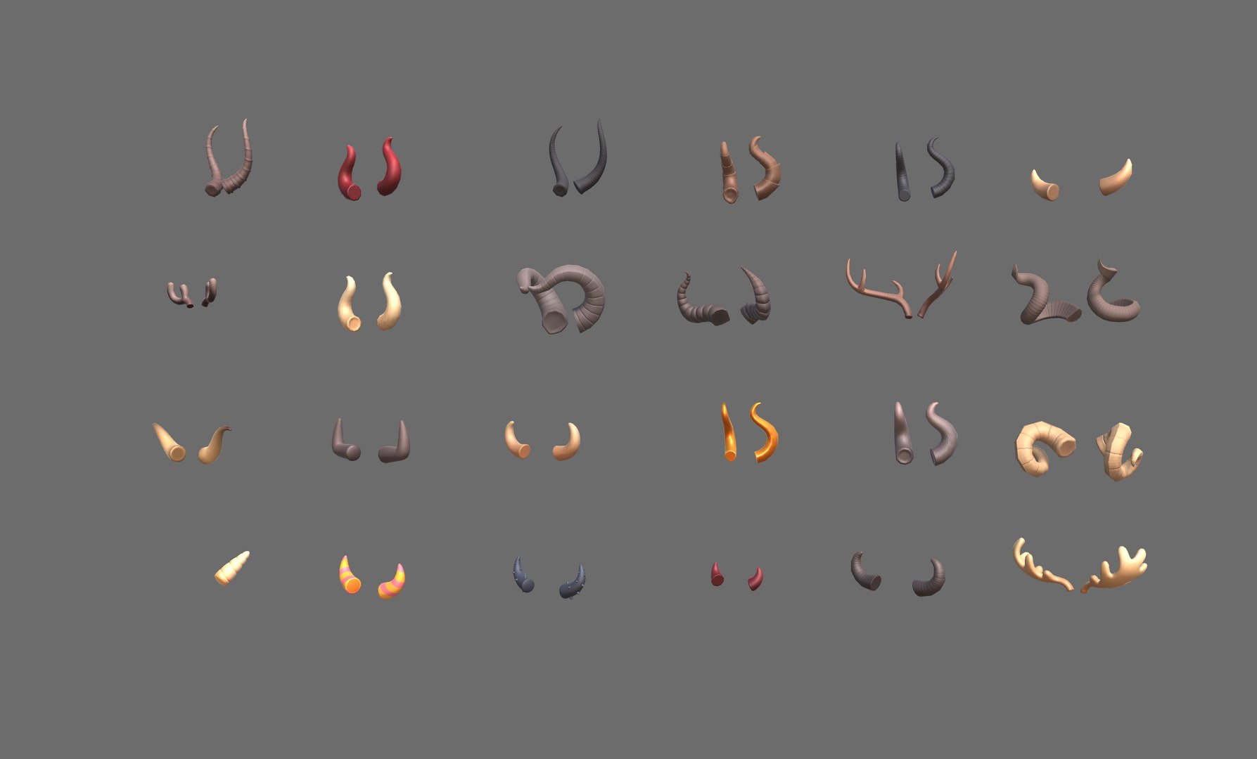3D Lowpoly Horn Pack - TurboSquid 1777812