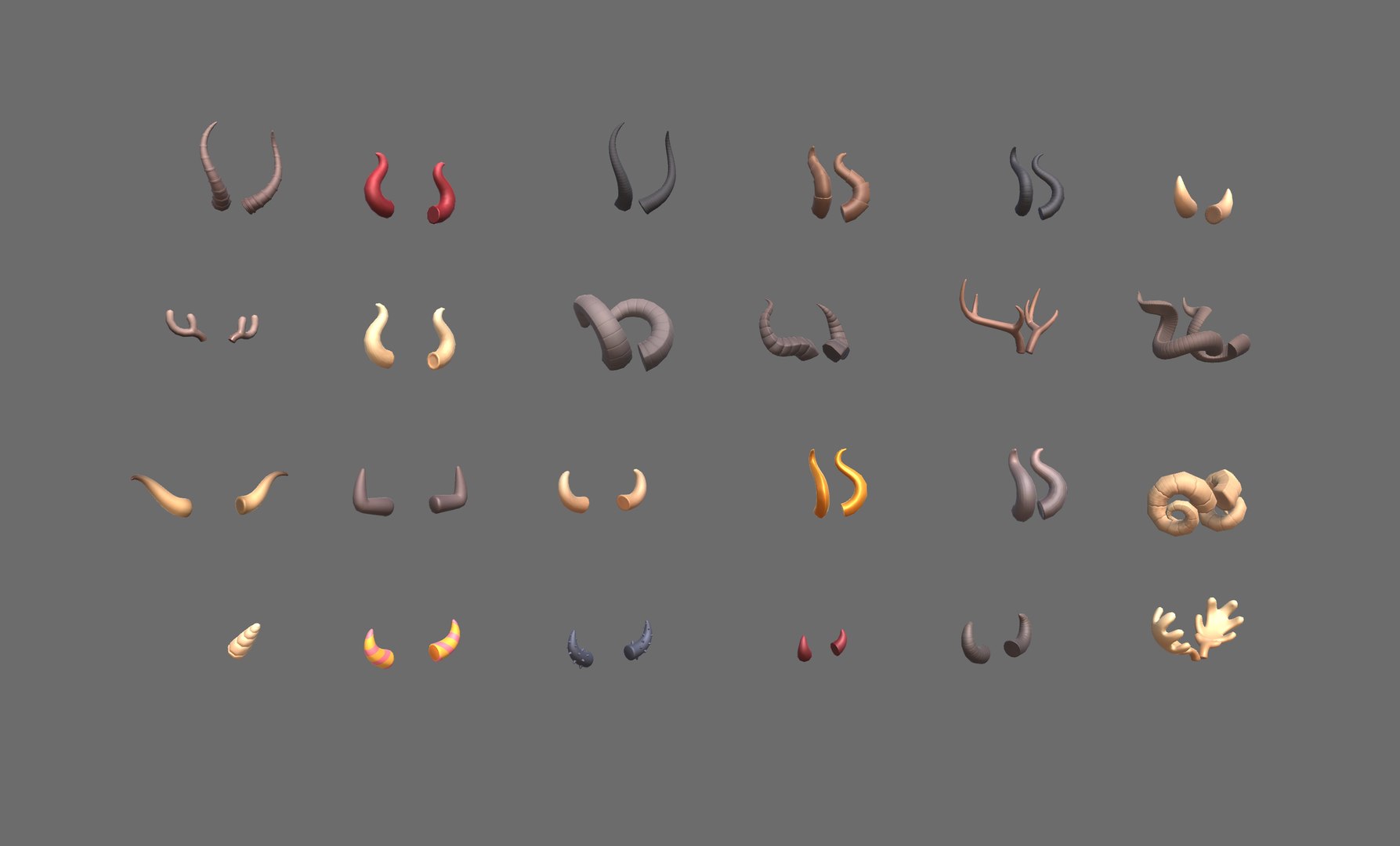 3D Lowpoly Horn Pack - TurboSquid 1777812
