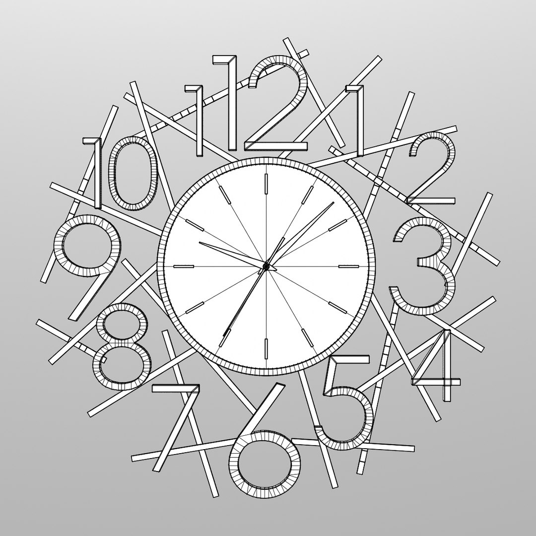 analog decorative wall clock 3d 3ds