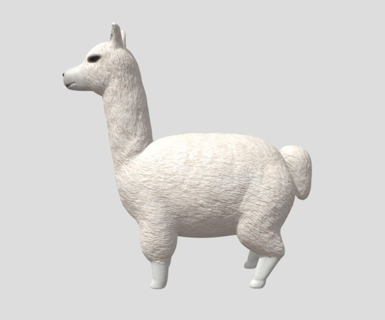 3D White Lama model - TurboSquid 1716313