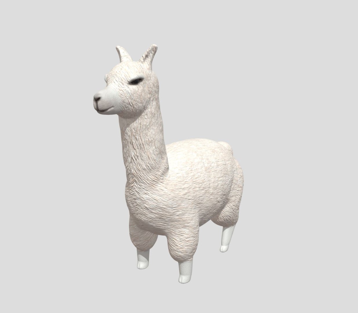 3D White Lama model - TurboSquid 1716313