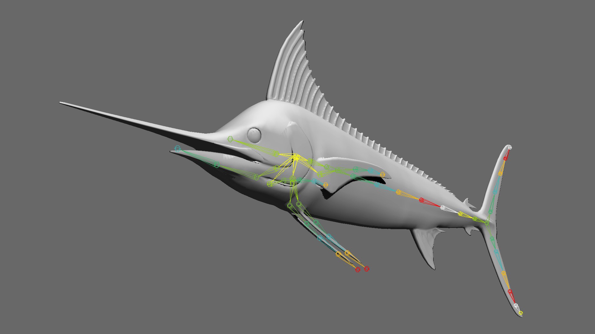 Model Of Blue Rigged