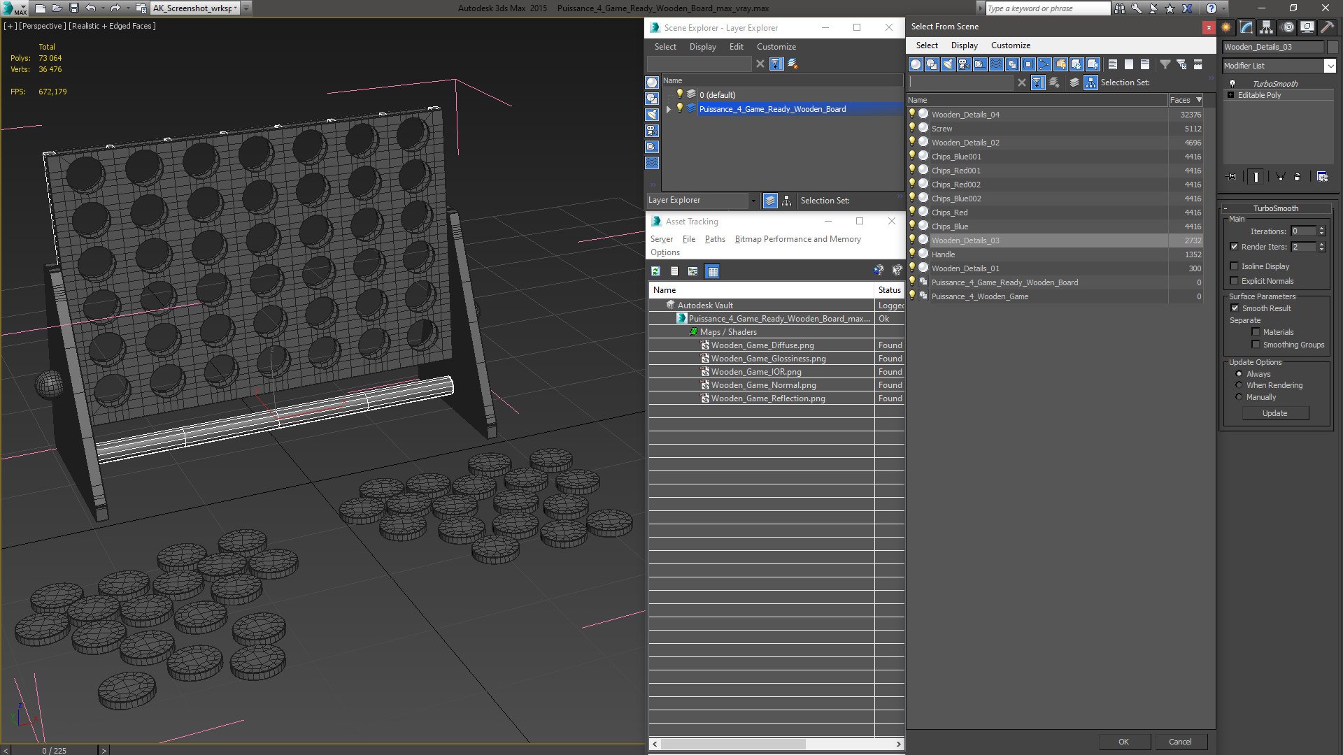 3D Puissance 4 Game Ready Wooden Board Model - TurboSquid 1980976