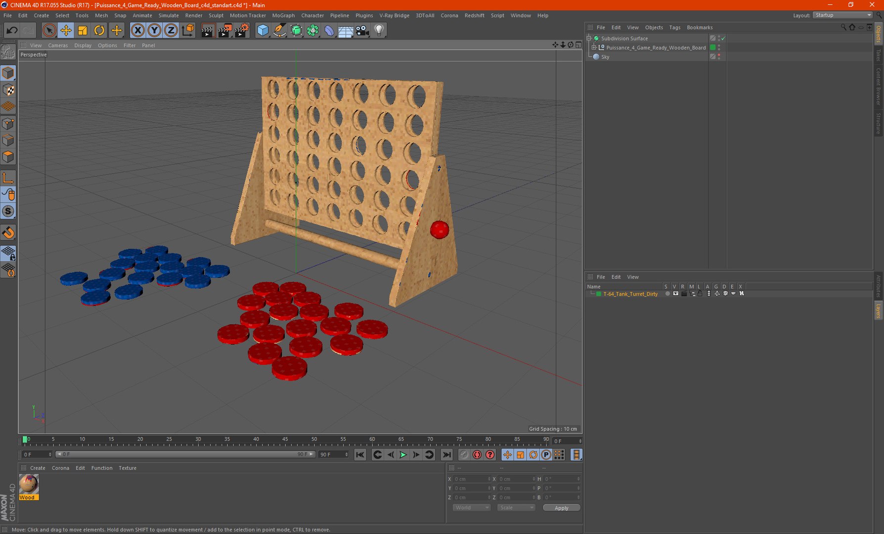 3D Puissance 4 Game Ready Wooden Board Model - TurboSquid 1980976
