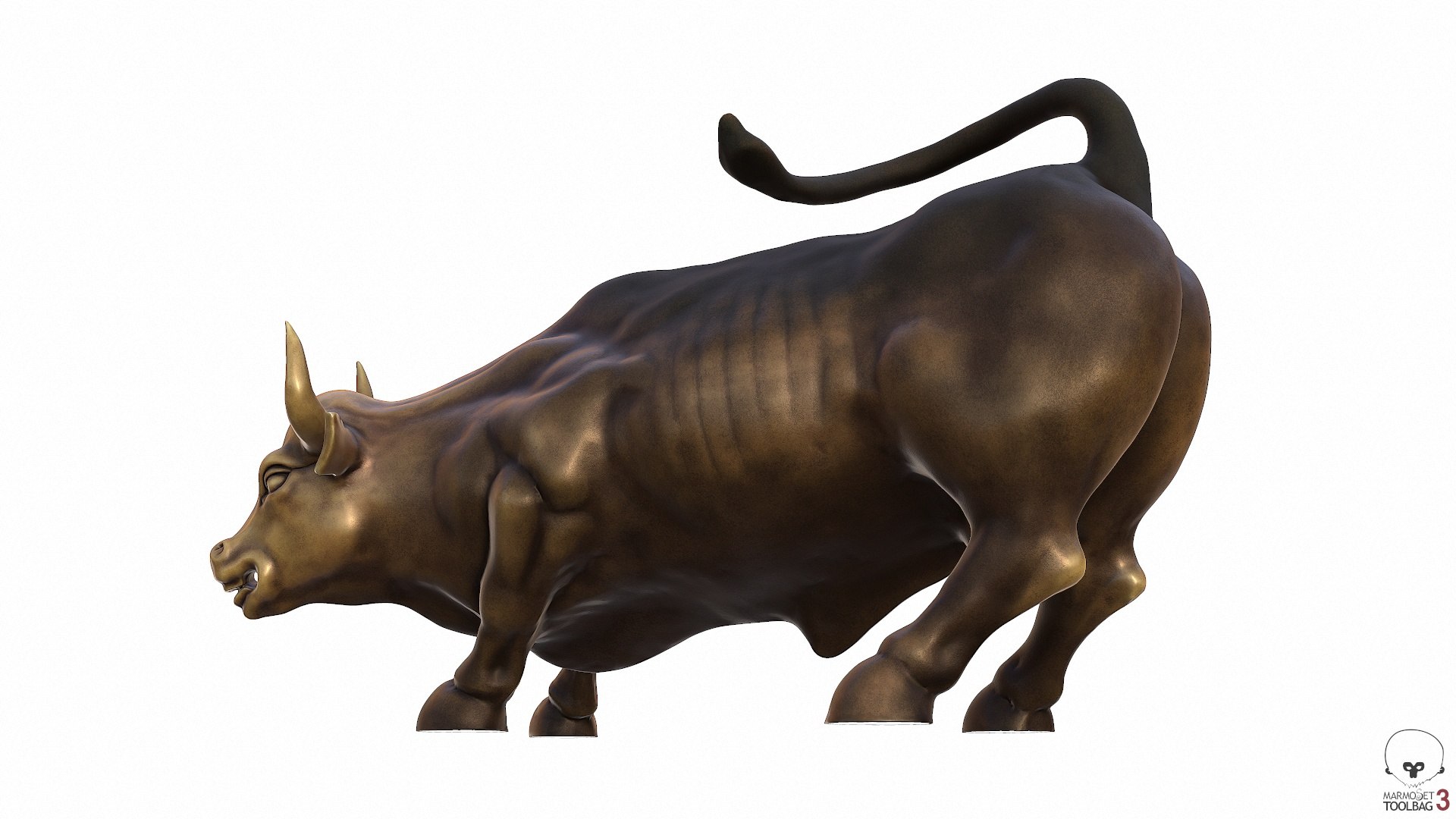 3D Charging Bull Statue Model - TurboSquid 1463215