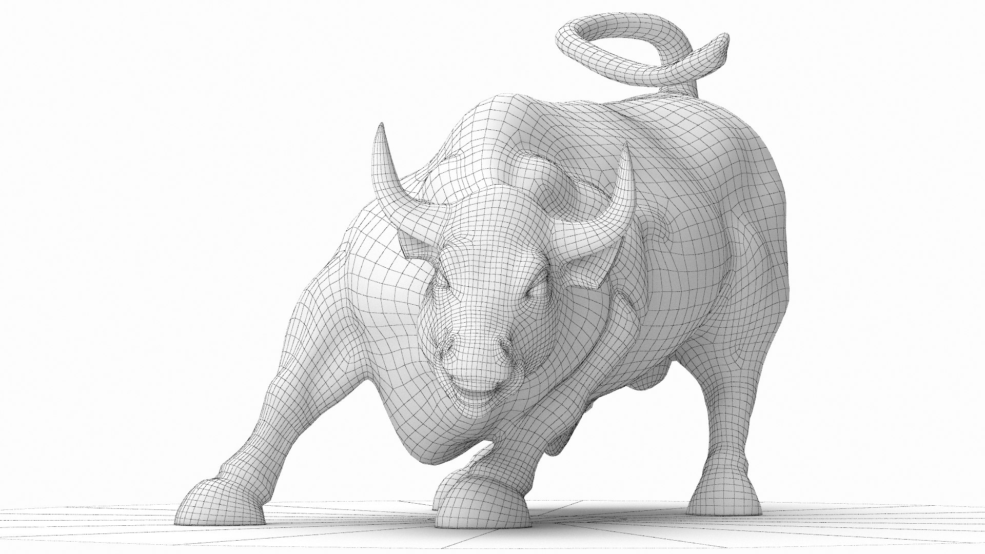 3D Charging Bull Statue Model - TurboSquid 1463215