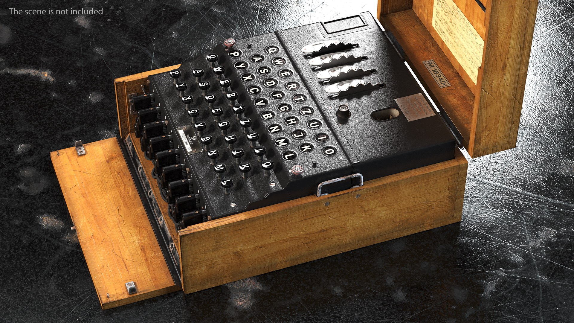 Enigma M4 Cipher Machine in Wooden Case 3D - TurboSquid 1851850