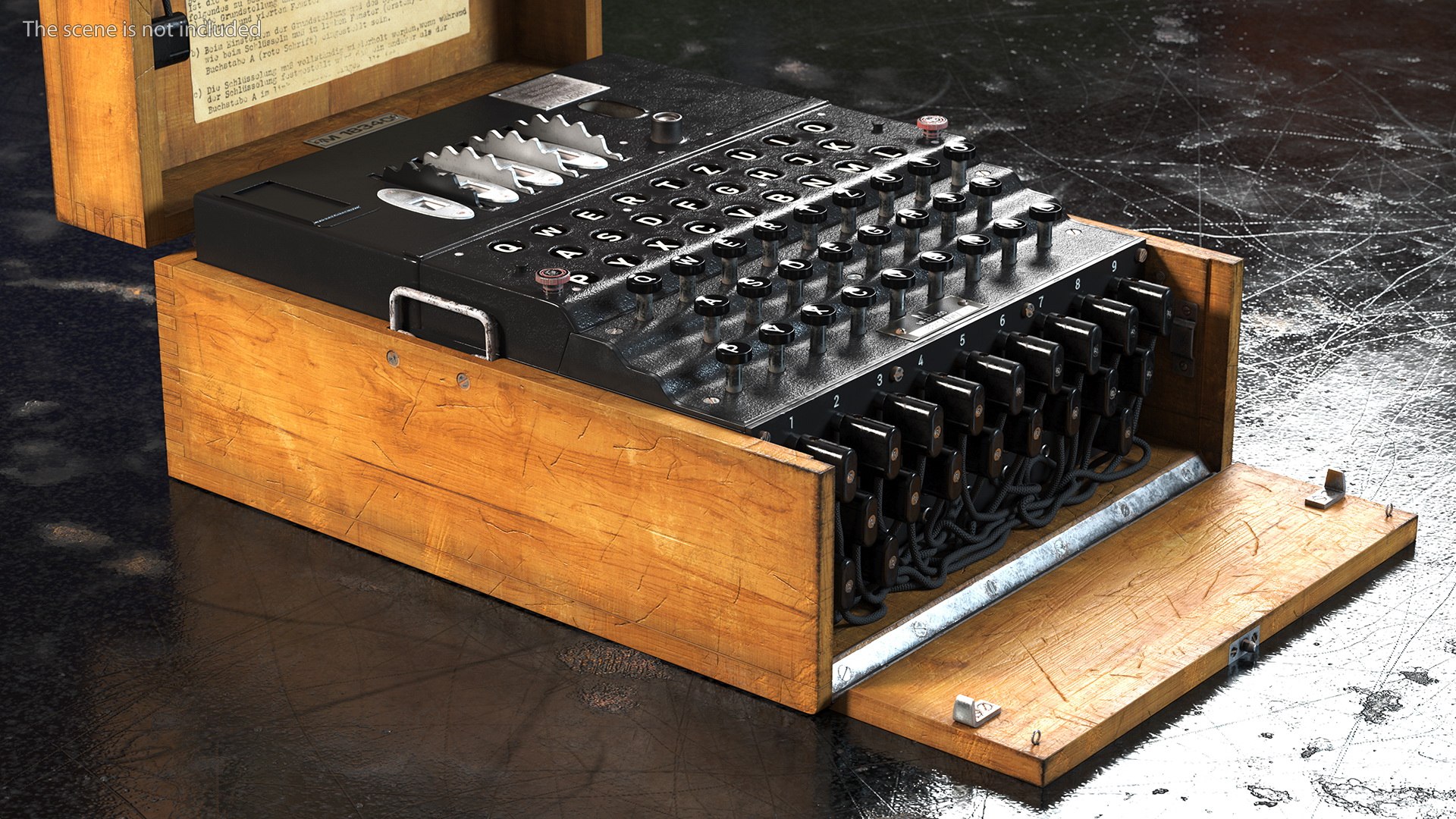Enigma M4 Cipher Machine in Wooden Case 3D - TurboSquid 1851850